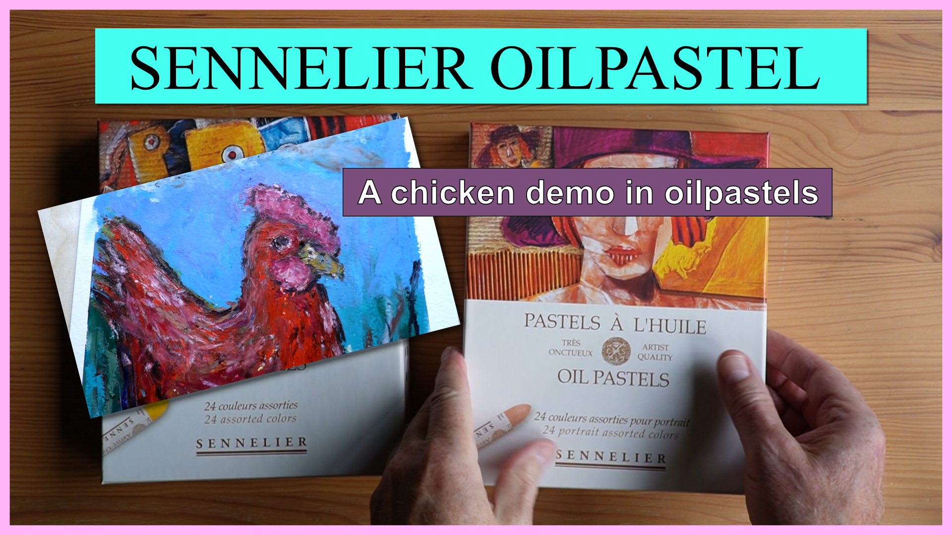 Høne i oliepastel – Jes Roger Petersen